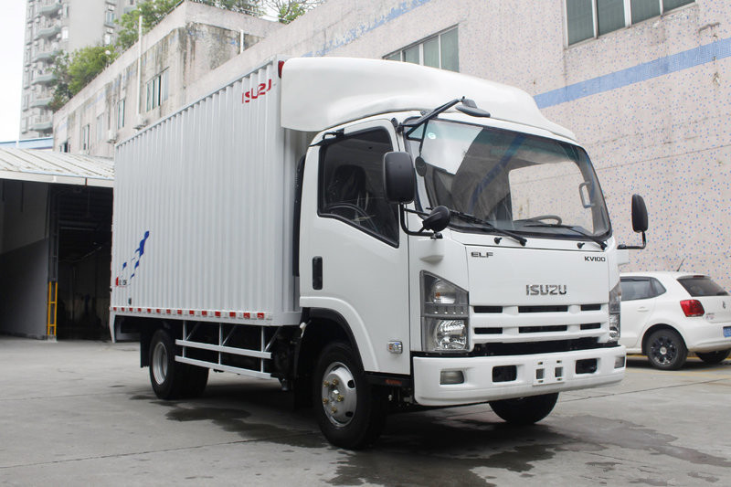 GVW 3500kg Japanese Isuzu KV100 115hp Light Cargo Box Van Truck With 2 ...